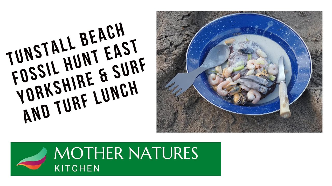 Tunstall Beach Fossil Hunt East Yorkshire & Surf and Turf Lunch - YouTube