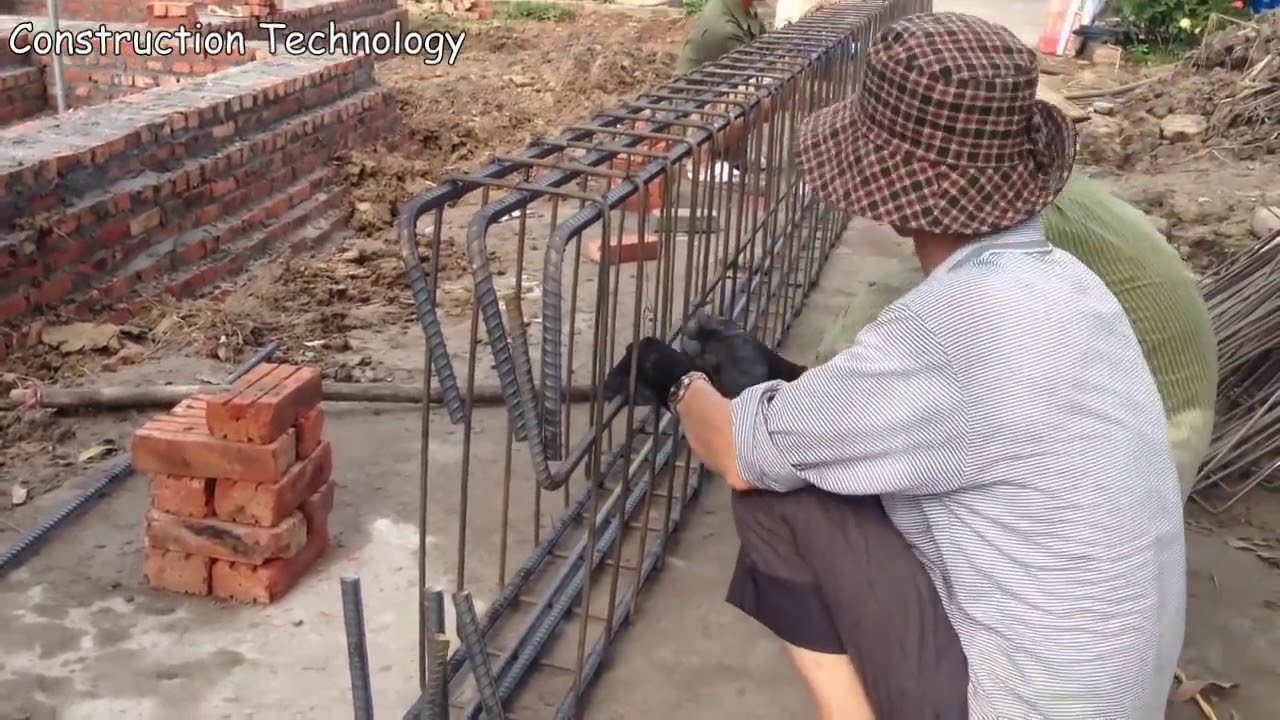Technique Installing Iron Bars For Foundation Beams House - Build House ...