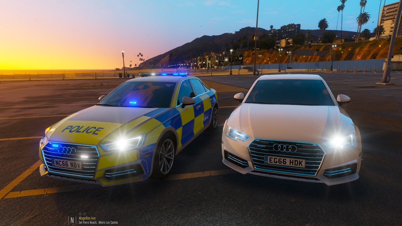 2017 Police Audi A4 Pack [ELS] blue light Run - YouTube