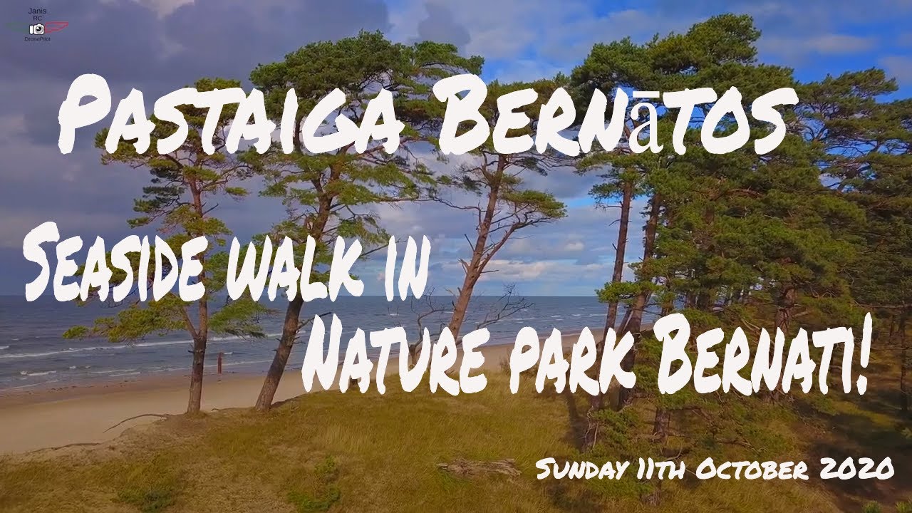 Sunday walk in Nature park Bernati, Baltic sea coast. Pastaiga Bernātu ...