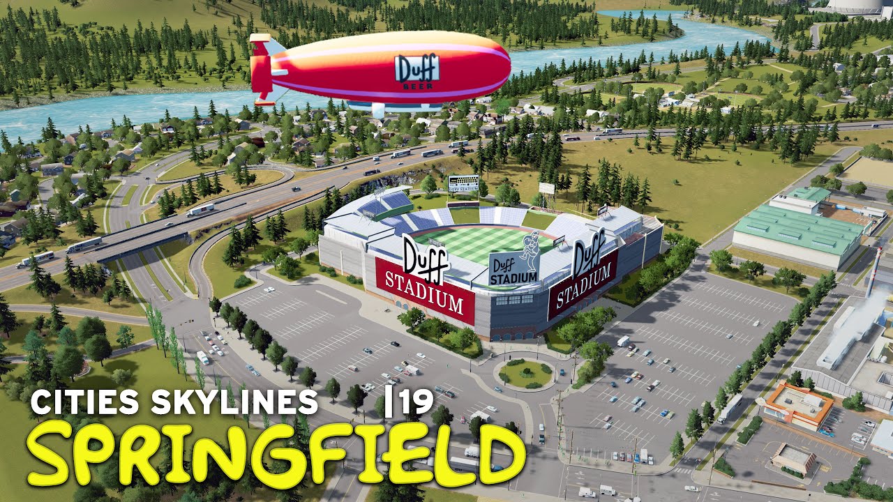 Duff Stadium | Cities Skylines | 19 | The Simpsons - YouTube