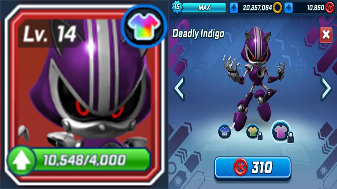 Sonic Forces Mobile - New Chroma Skin Unlocked: Deadly Indigo 310 Red ...