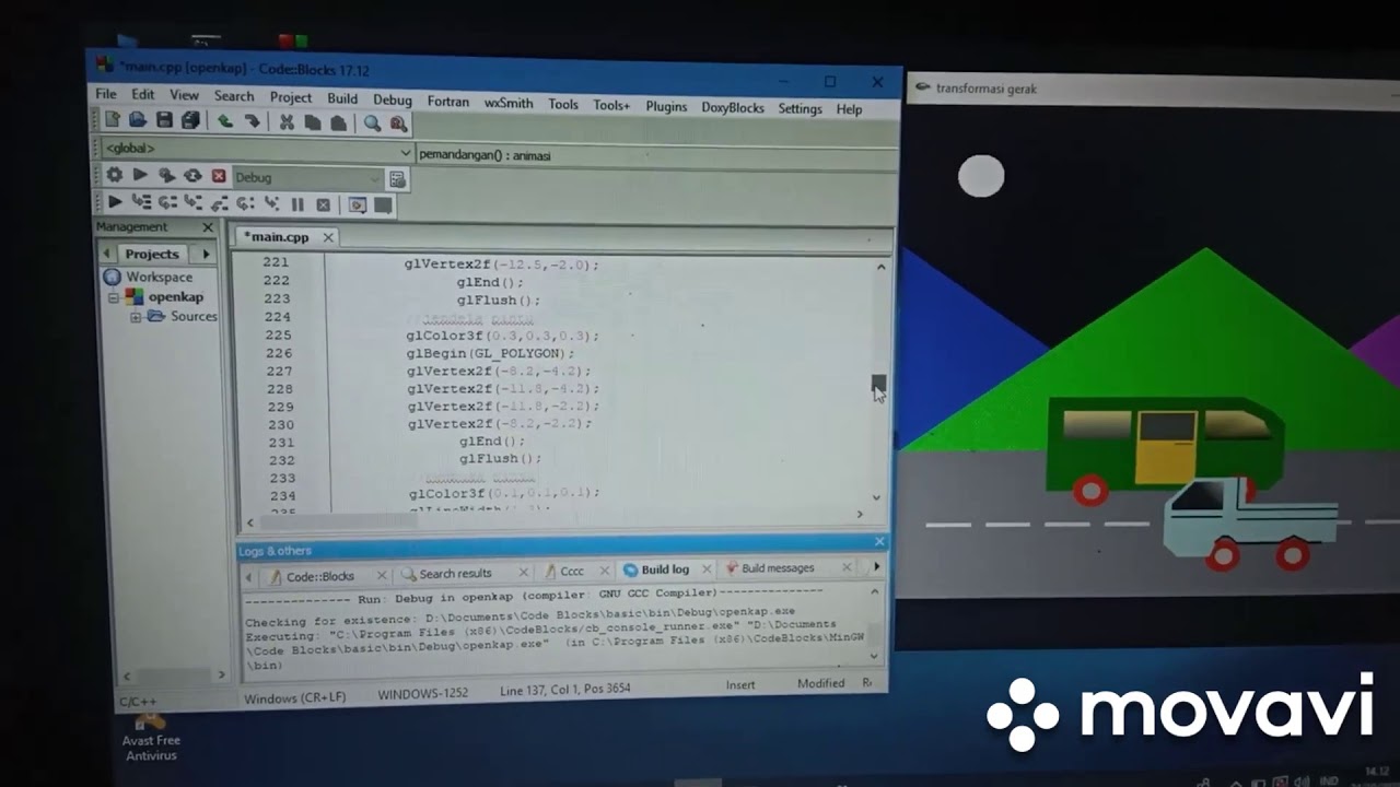 Animasi 2D dengan menggunakan CodeBlocks - YouTube