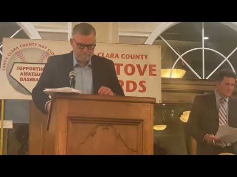 SCU Broncos coach Rusty Filter speaks at 38th Hot Stove of Santa Clara ...