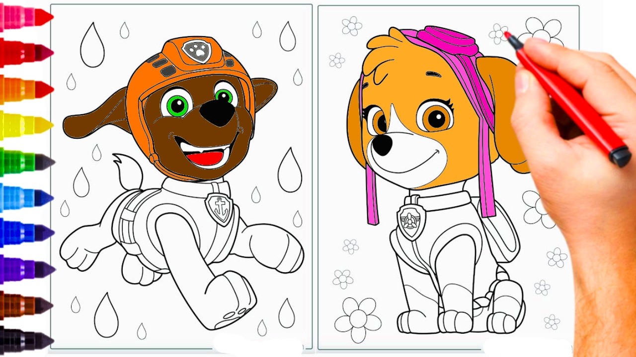 How to Make PAW Patrol Drawings | PAW Patrol Team Coloring and ...