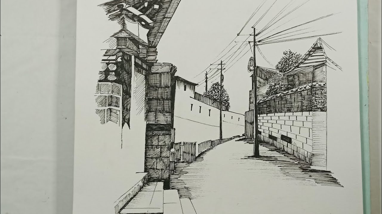 How to Draw|Parsaptive Pen Sketch Drawing|Pratim Art Creation|Micron ...