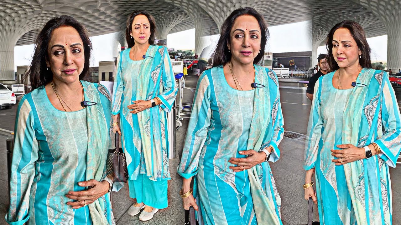 Hema Malini, Gaur Gopal Das, Vicky Kaushal Spotted At Airport ...