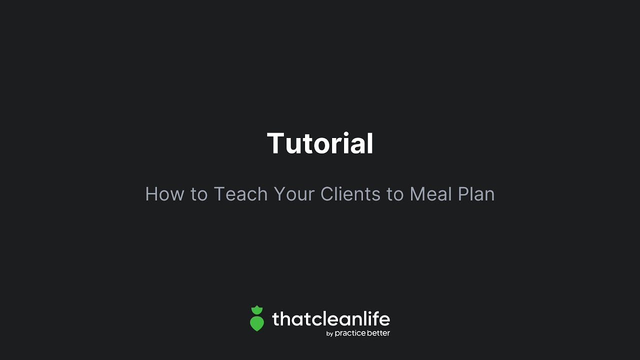 How to Teach Your Clients to Meal Plan - YouTube