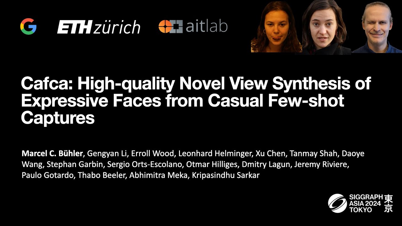 Cafca: High-quality Novel View Synthesis of Expressive Faces from Casual Few-shot Captures - YouTube