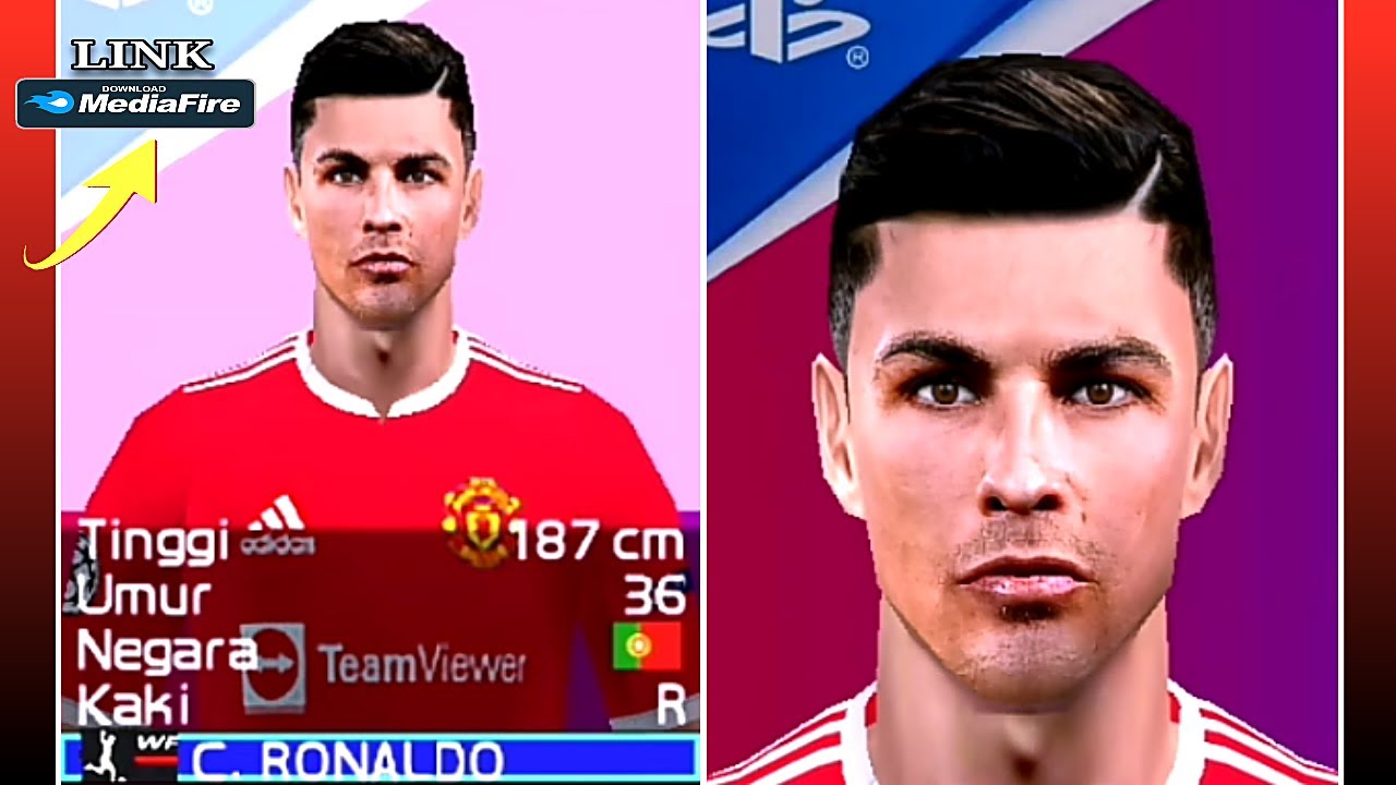 C.RONALDO FACE (HD) | eFOOTBALL 21/22 PPSSPP - YouTube