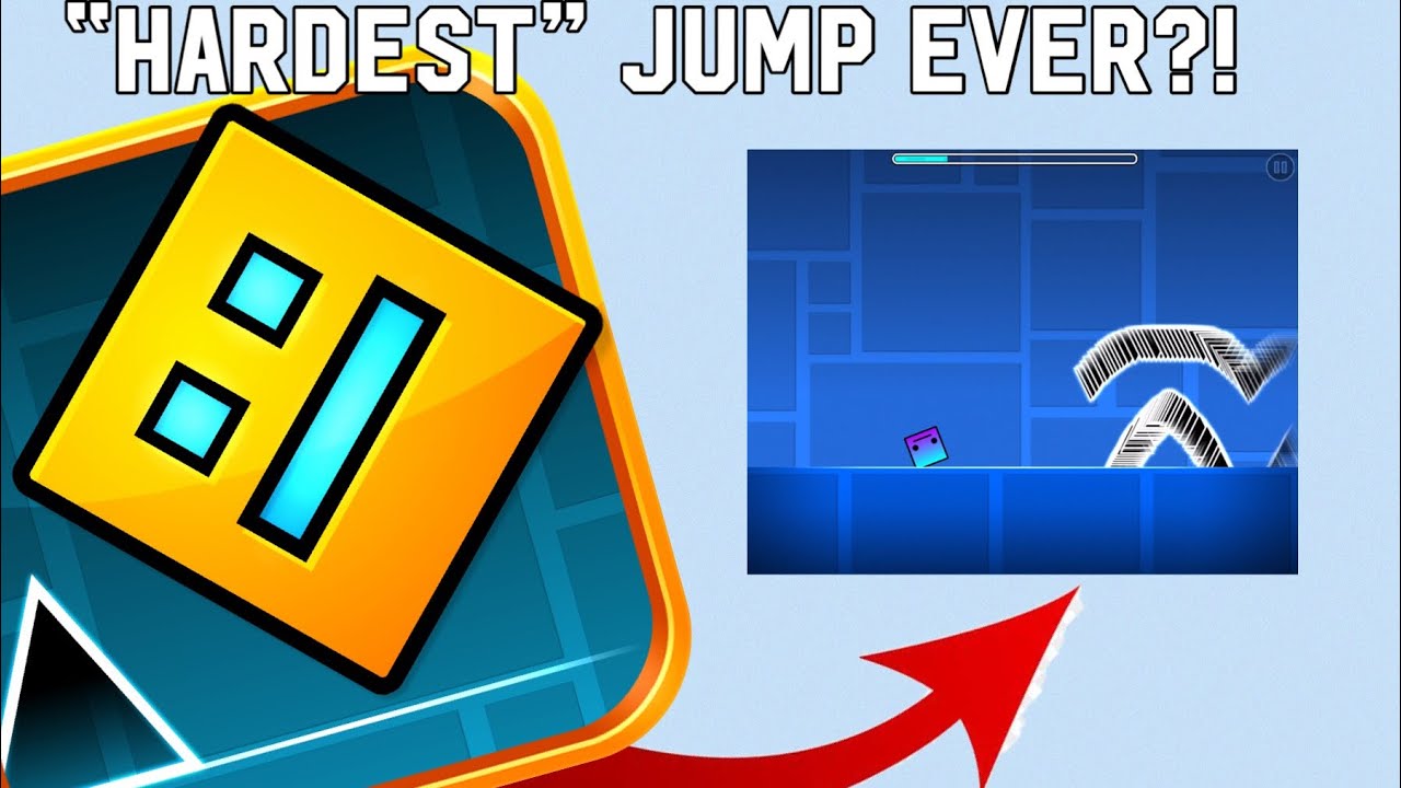 “Hardest” geometry dash jump level (totally first try don’t look at the ...