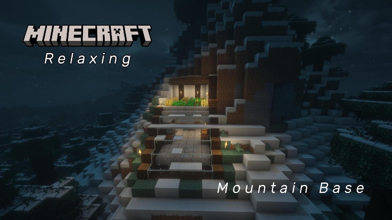 Minecraft Relaxing Playthrough - No Commentary - Snow Mountain Base ...