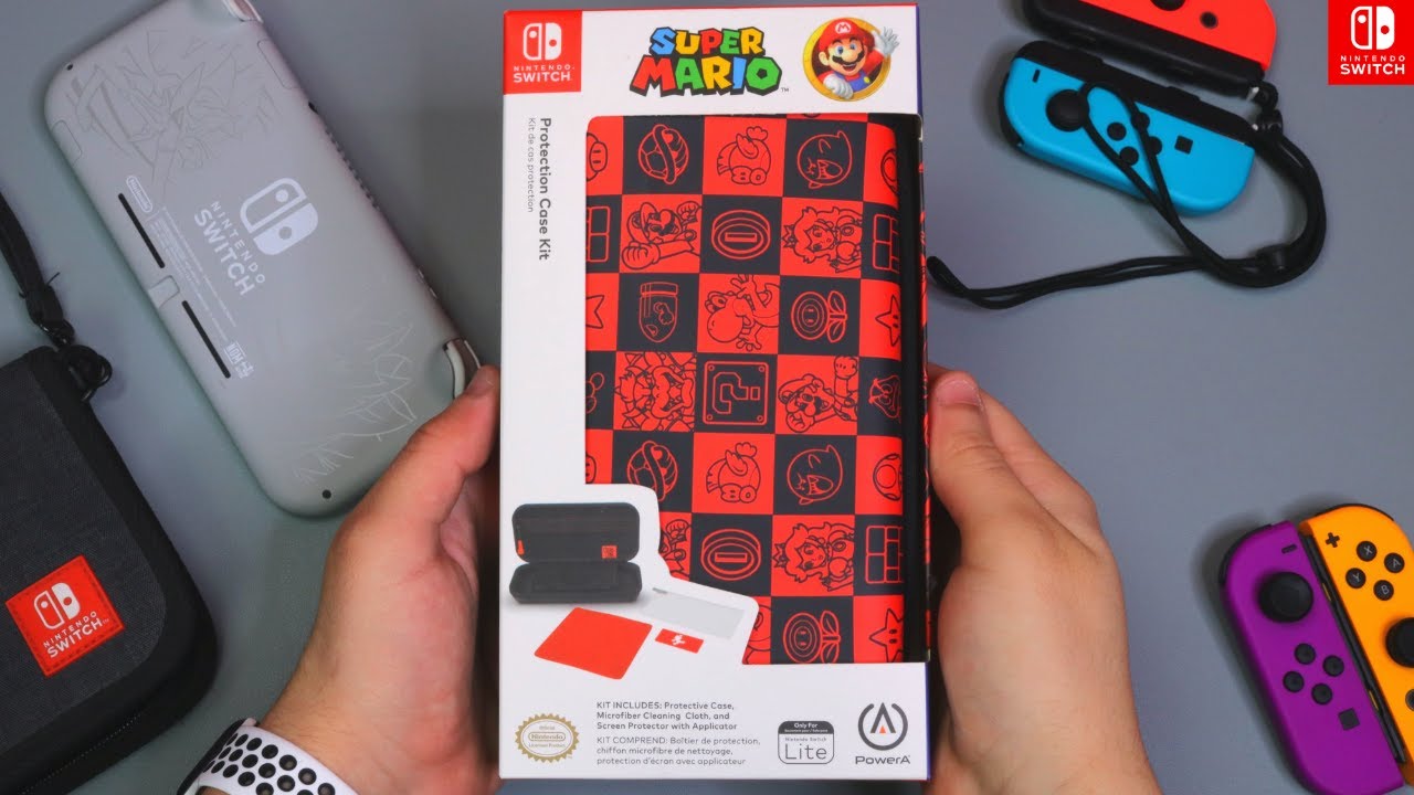 Unboxing POWERA Super Mario Checkerboard Nintendo Switch Lite Case ...