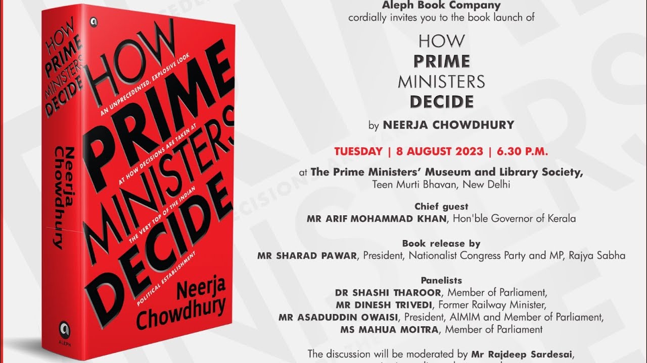 HOW PRIME MINISTERS DECIDE | BOOK RELEASE | NEERJA CHAUDHARY - YouTube