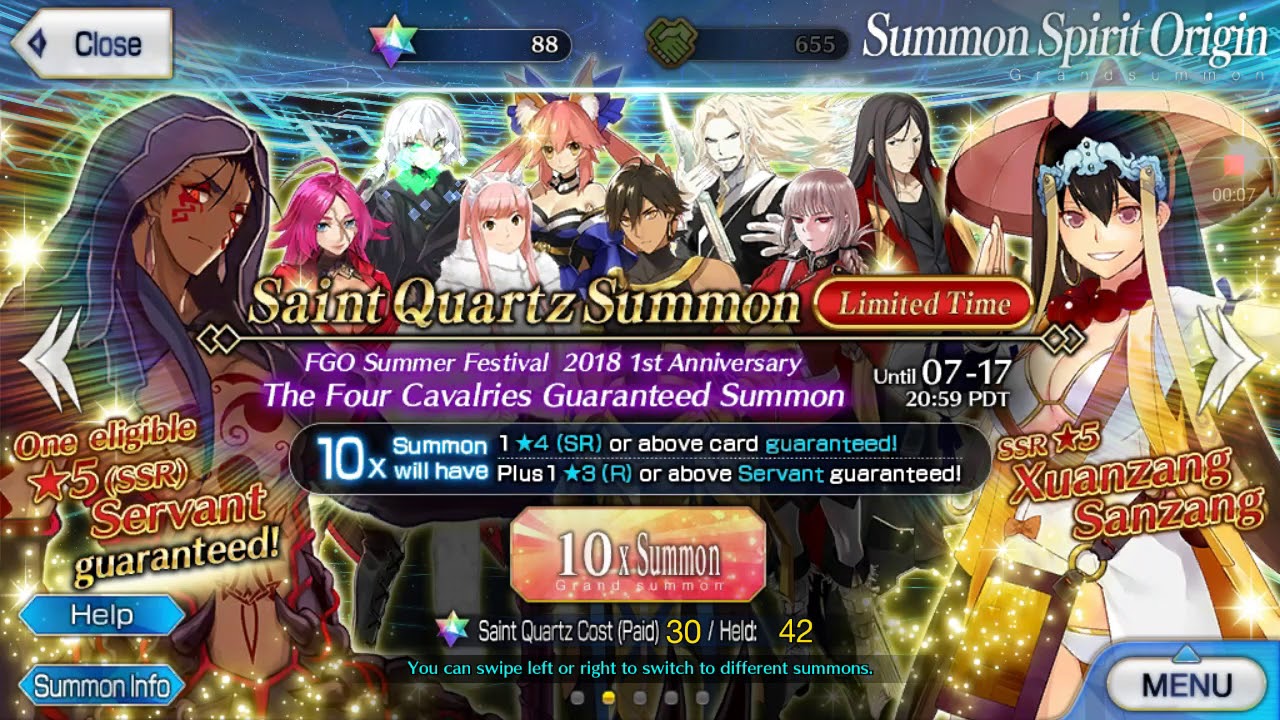 Fate grand order summon in horseman PAID banner - YouTube