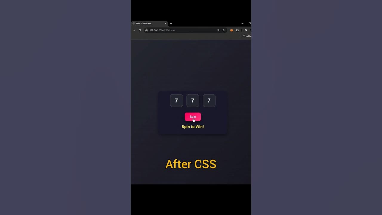 Slot machine using HTML, CSS and JS | Before vs After applying CSS #coding #programming #webdev ...