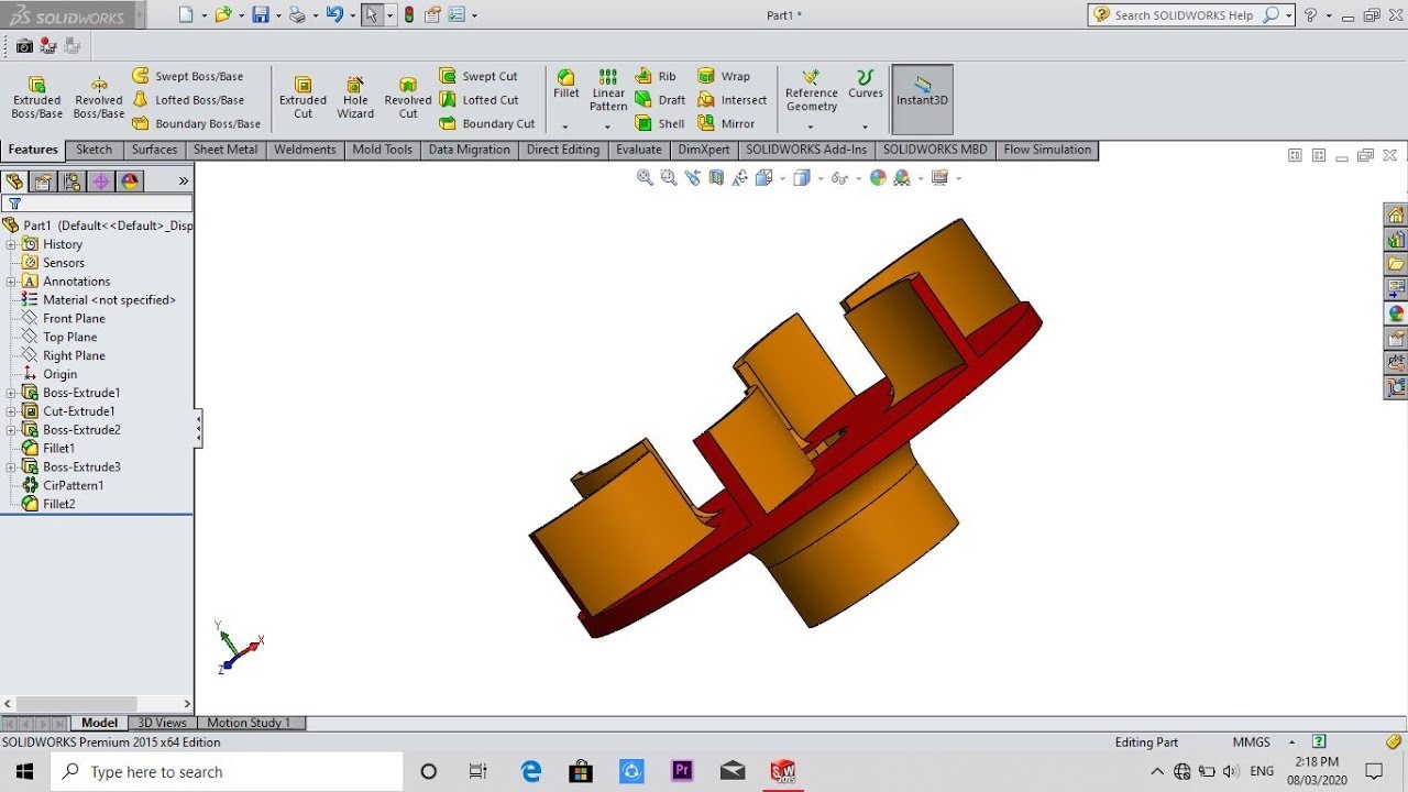 Solidworks Tutorial | How to create impeller in solidworks - YouTube