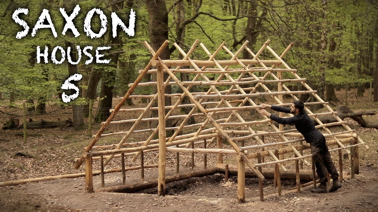 Building a Saxon House (Grubenhaus) with Hand Tools: Bushcraft Project ...