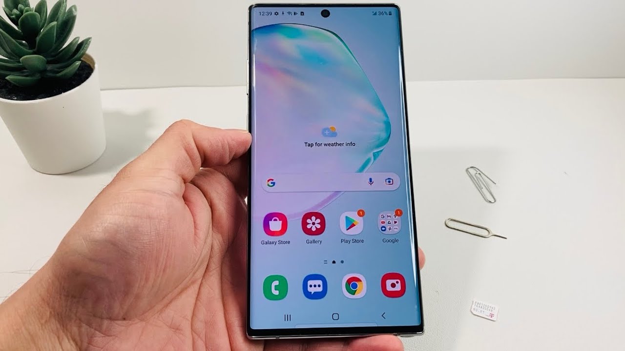 How to Insert / Install SIM Card Into Samsung Note10+ Plus - YouTube