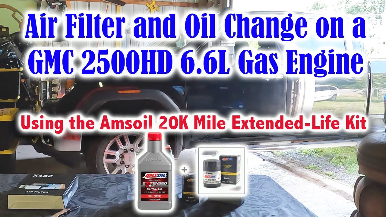 GMC 2500HD Air Filter and Oil Change for the 6.6L Gas Motor L8T - YouTube