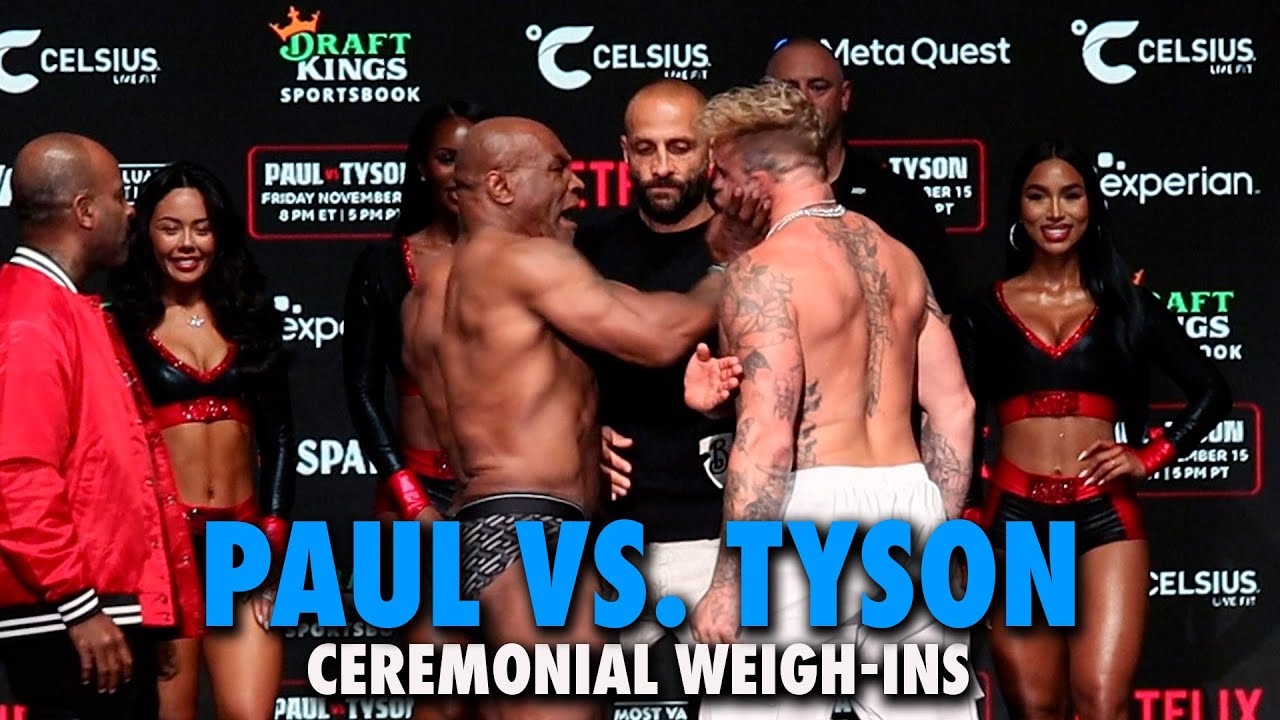 Mike Tyson SLAPS Jake Paul at Ceremonial Weigh ins - YouTube