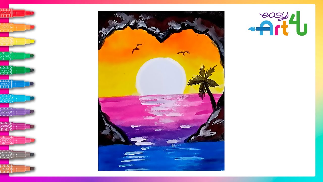 Easy Watercolor Beach Landscape Tutorial for Beginners - YouTube
