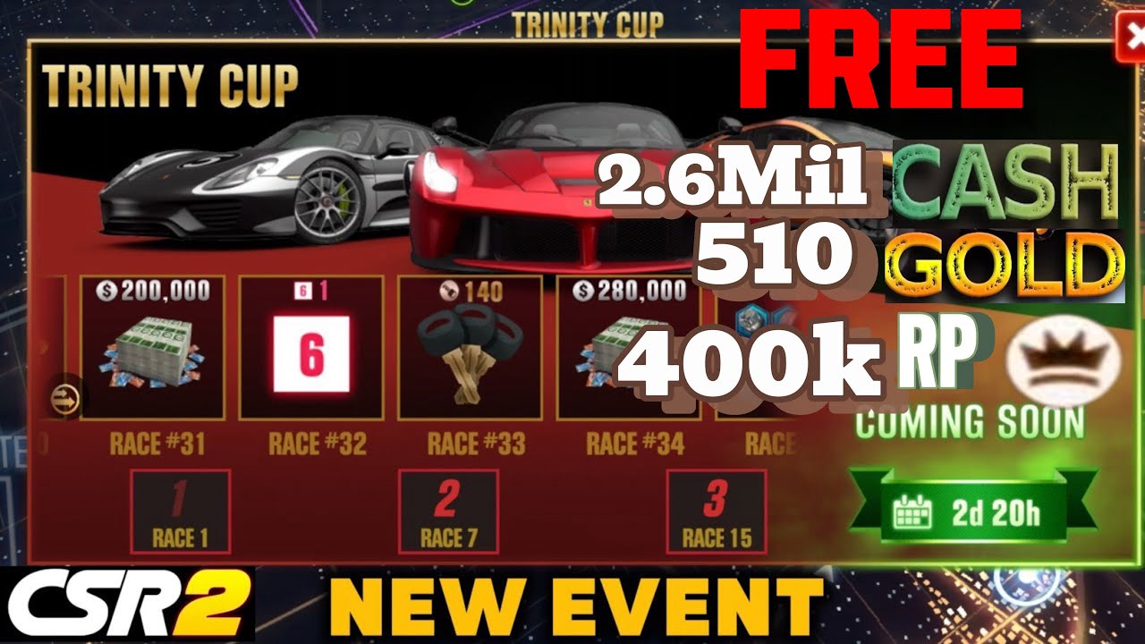 CSR2 Trinity Cup: Complete with 3 Cars & Revealed All Rewards! - YouTube