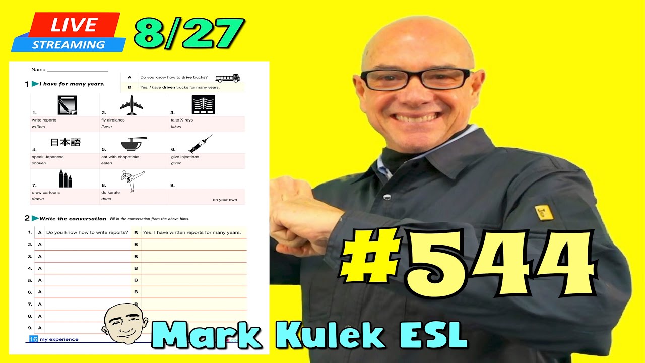 My Experiences (worksheet & video) | #544 - LiveStream Class | Mark ...