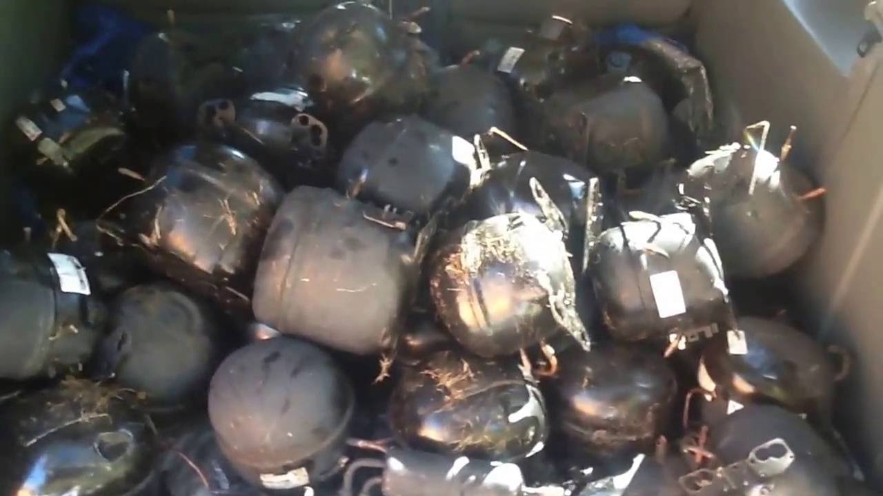 Scrapping A/C Compressors Sealed Units - YouTube