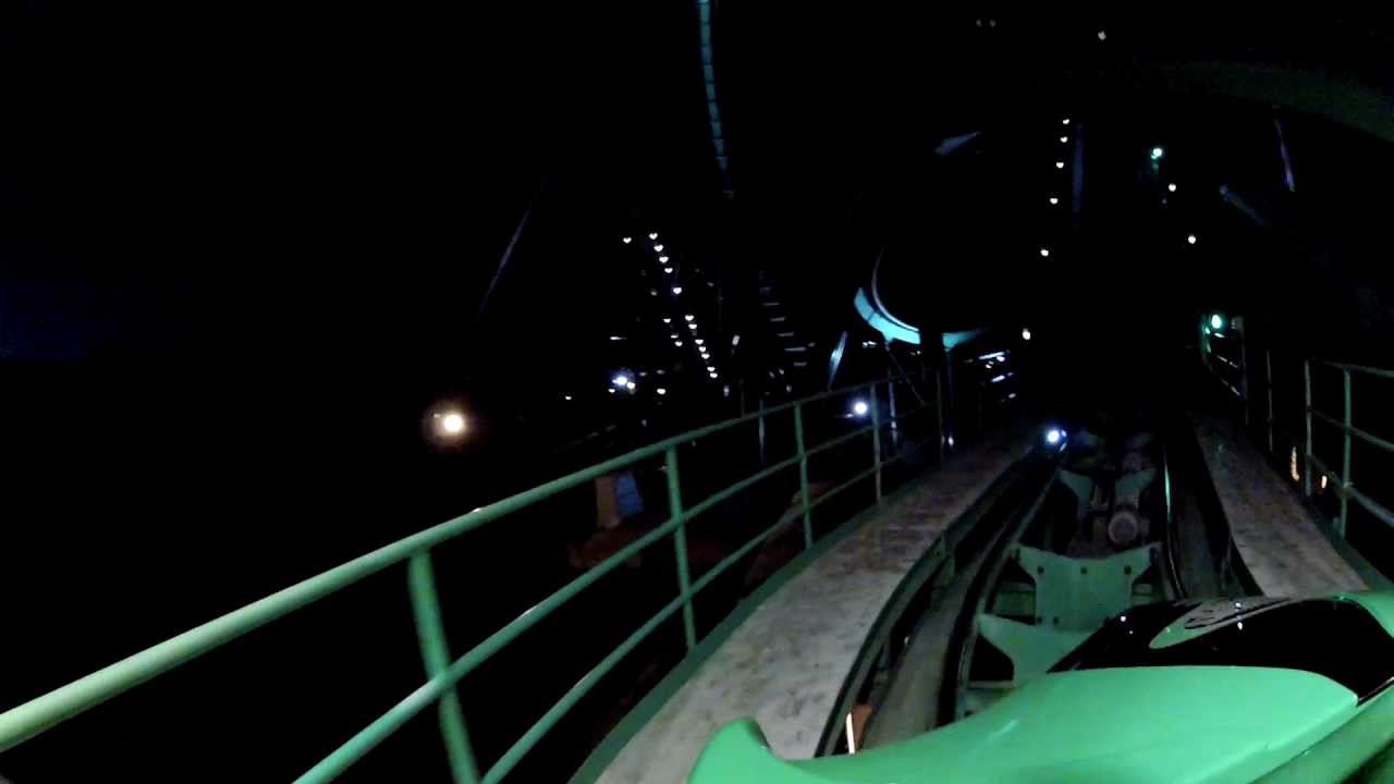 Six Flags Magic Mountain - Riding Riddler's Revenge Roller Coaster ...