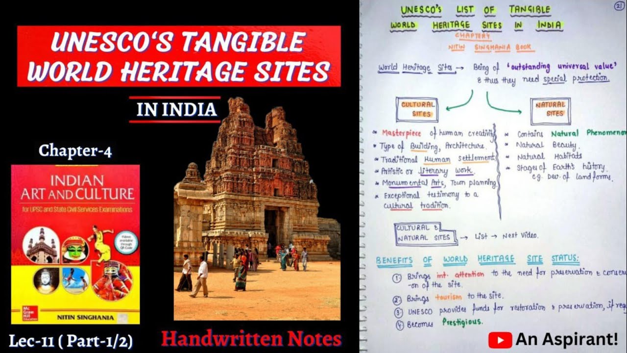 UNESCO's Tangible World Heritage Sites in India || Art & Culture || Lec ...