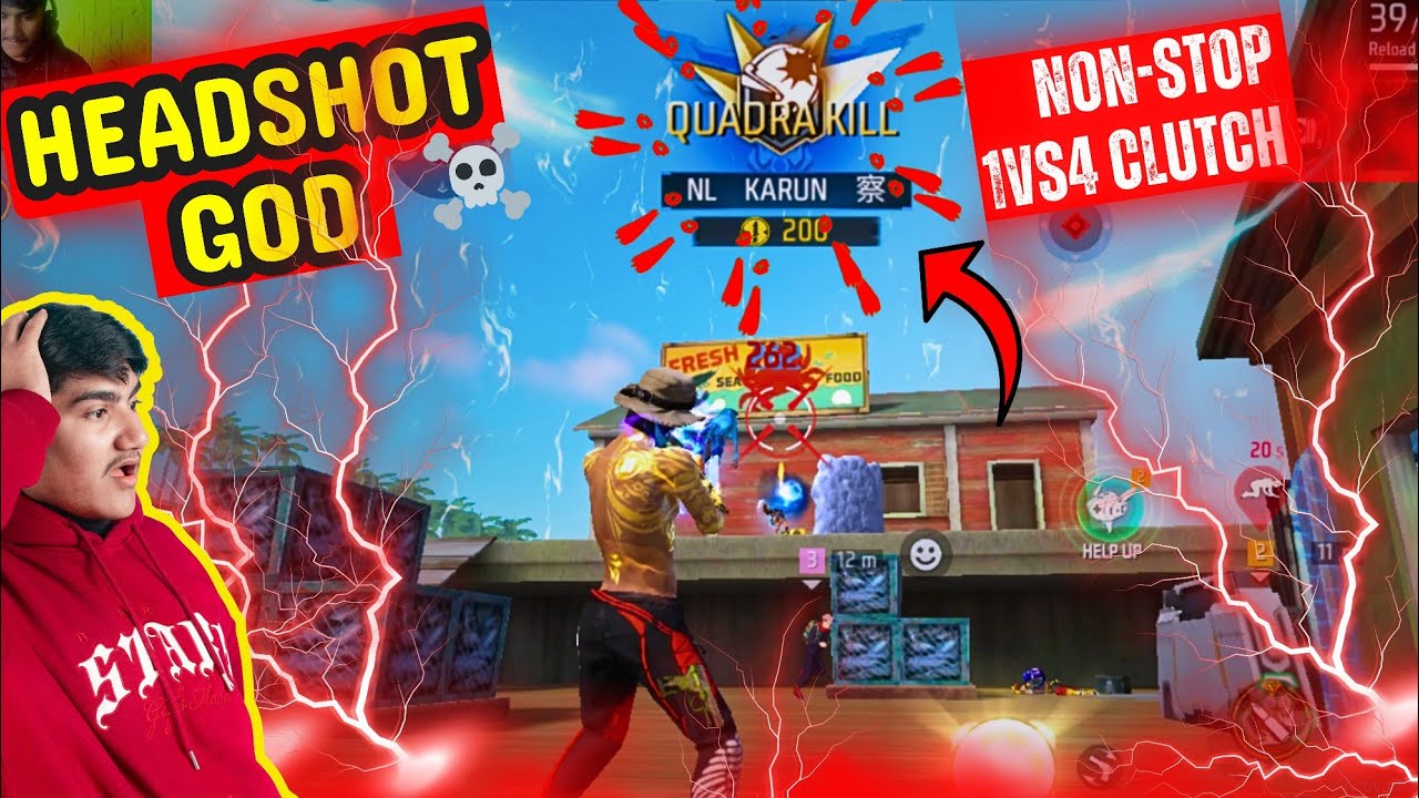 HEADSHOT GOD ☠️ NON-STOP 1VS4 CLUTCH GAMEPLAY OF CS RANK - YouTube