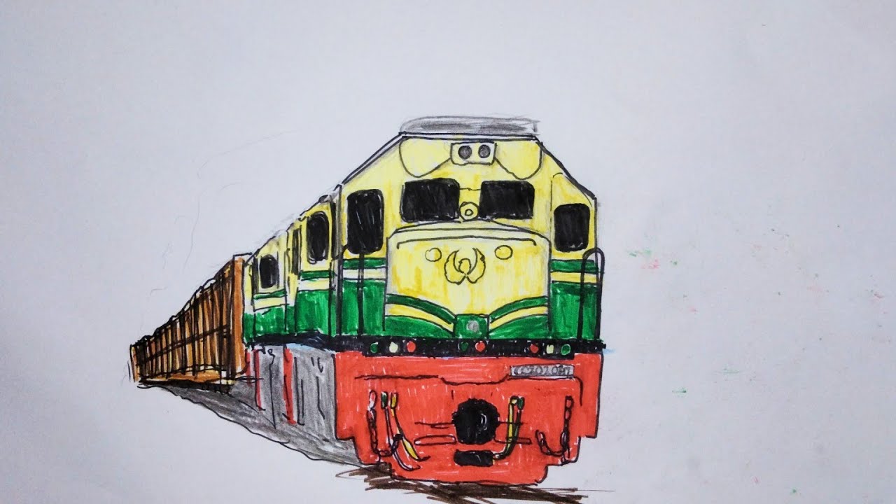 Tutorial menggambar Kereta Babarandek dengan lokomotif CC 202 livery ...