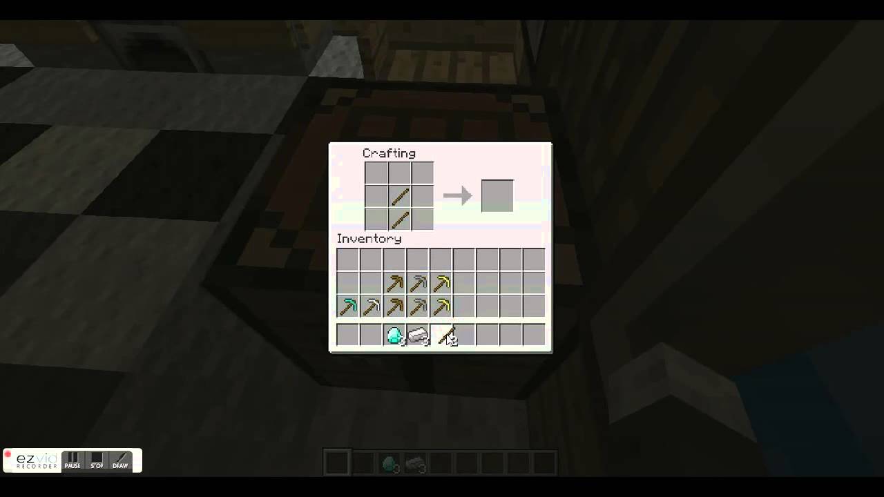 Minecraft-How to craft all Types of Pickaxes - YouTube
