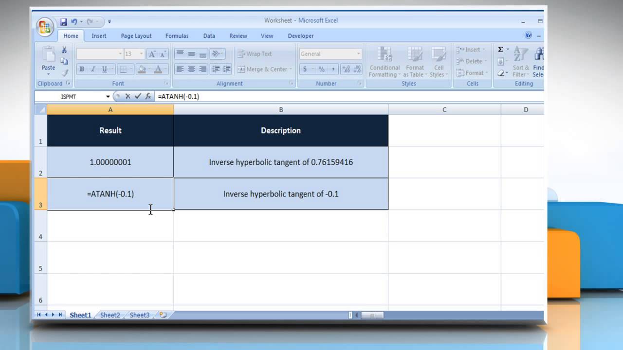 How to use the ATANH Function in Excel :Tutorial - YouTube