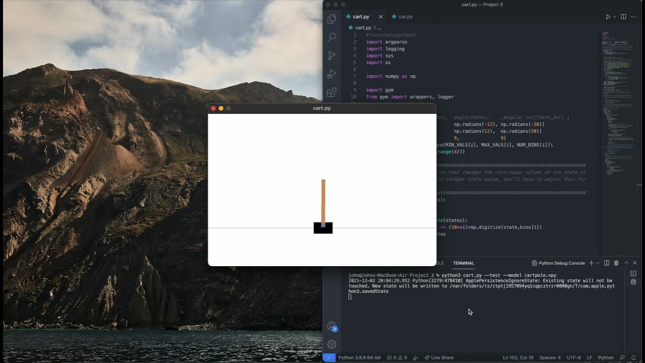 Cart Pole - Reinforcement Learning - YouTube