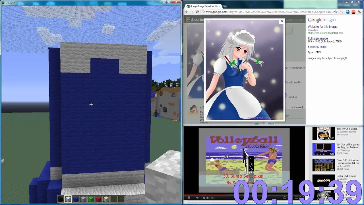 【Touhou Minecraft】 - Sakuya Izayoi [3D Pixel Art] - YouTube