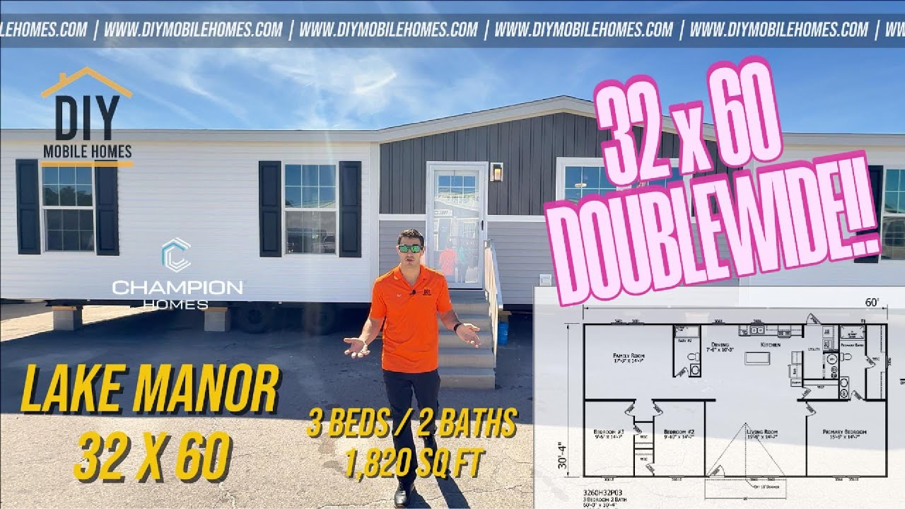 Champion Lake Manor 32 x 60 3 Bed 2 Bath Manufactured Home Tour! (2026 ...