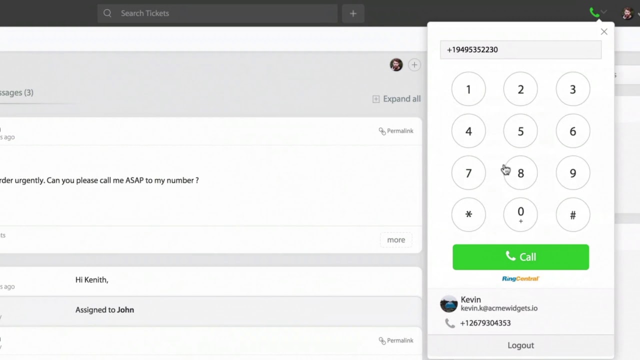 HappyFox - RingCentral Integration: Ticketing System + Phone System - YouTube