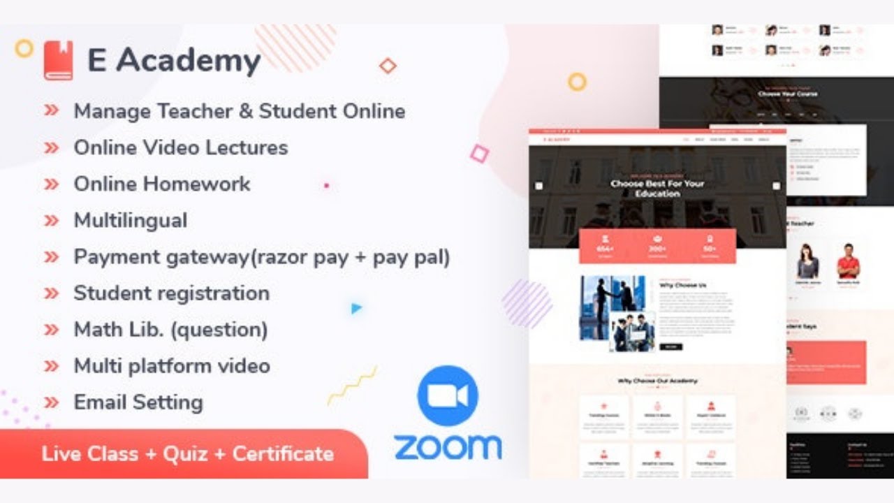 How to make Learning website || E- Academy Online Learning website ...