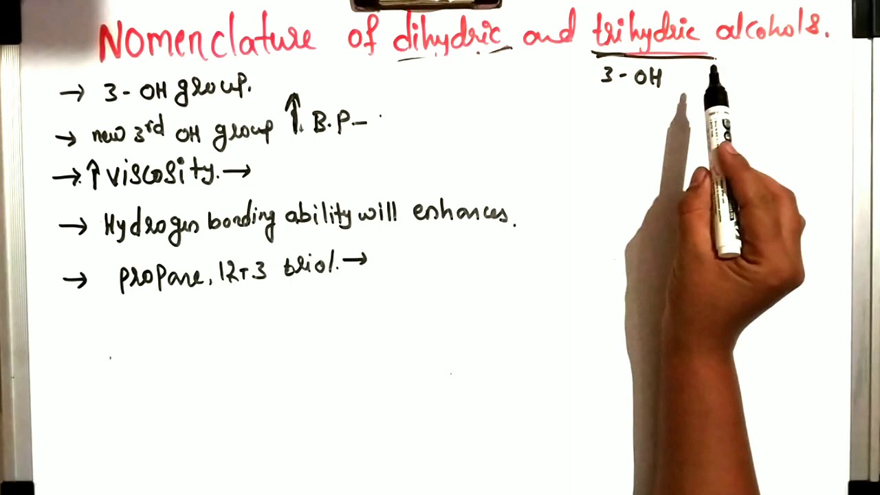 Nomenclature of dihydric and trihydric alcohols - YouTube