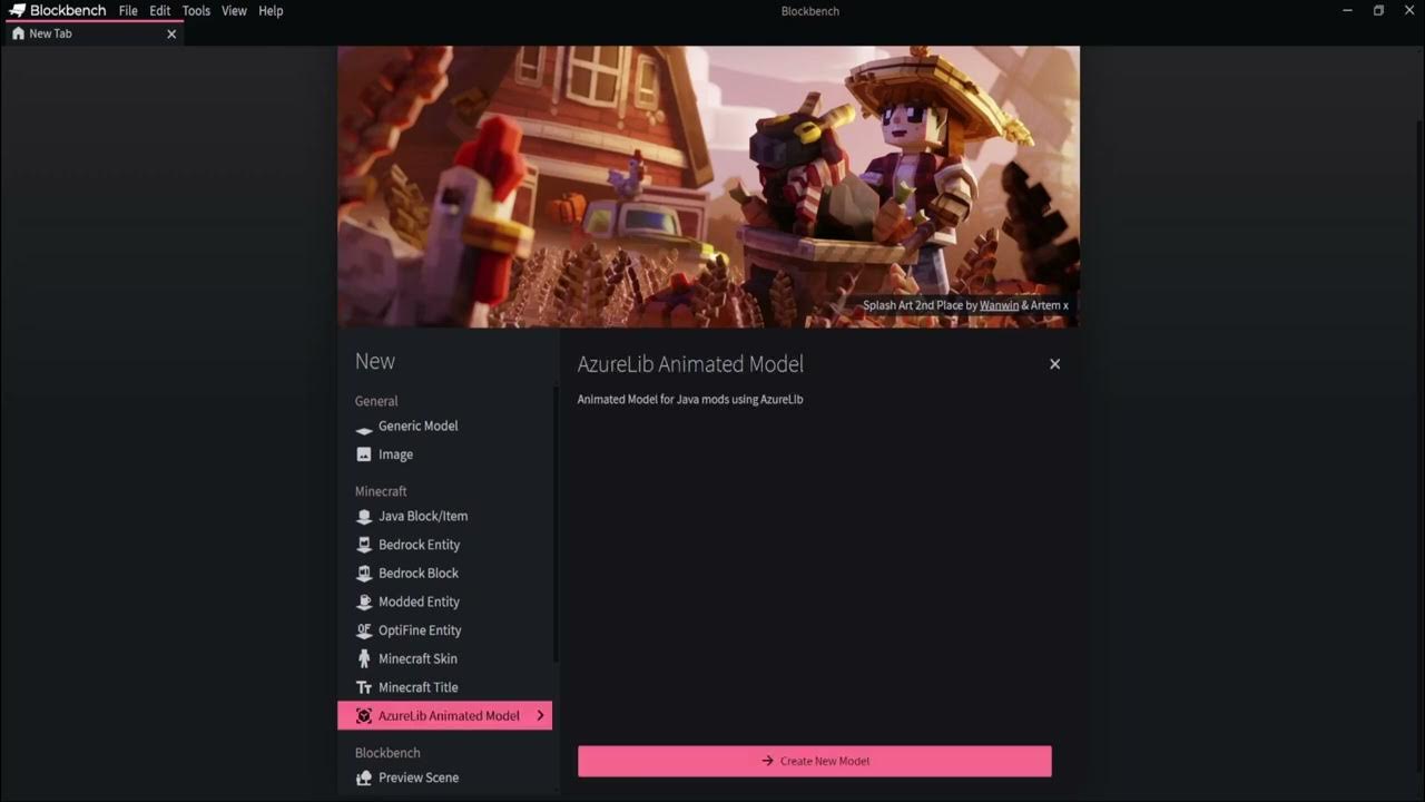Creating a new Azurelib project from the new tab - YouTube