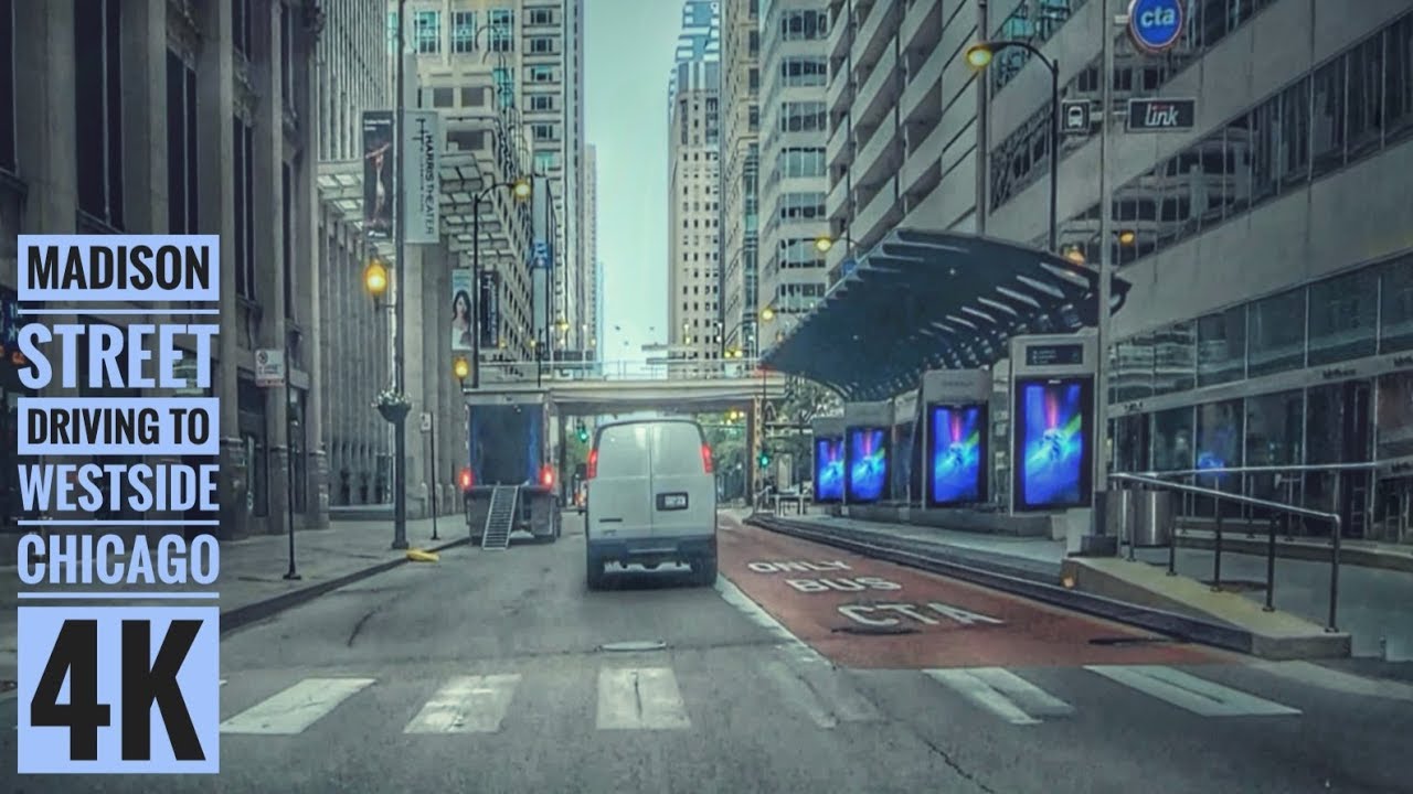 Madison Street Driving to Westside Chicago 4K Streets of the Americas ...