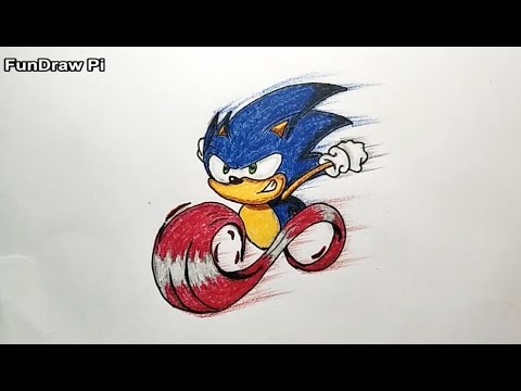 How to Draw Sonic Running | Sonic The Hedgehog | FunDraw Pi - YouTube