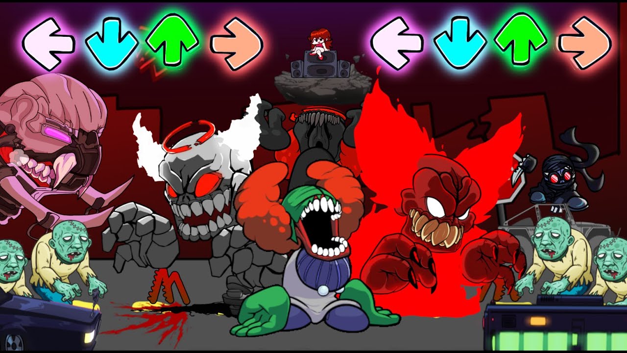 Tricky the clown Fighting Zombies - [FNF Zombie] - YouTube