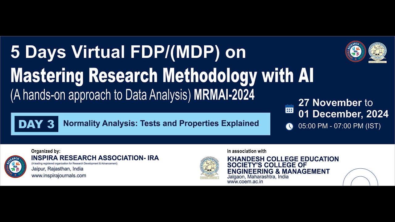 Day 3 FDP/MDP : Normality Analysis: Tests and Properties Explained ...