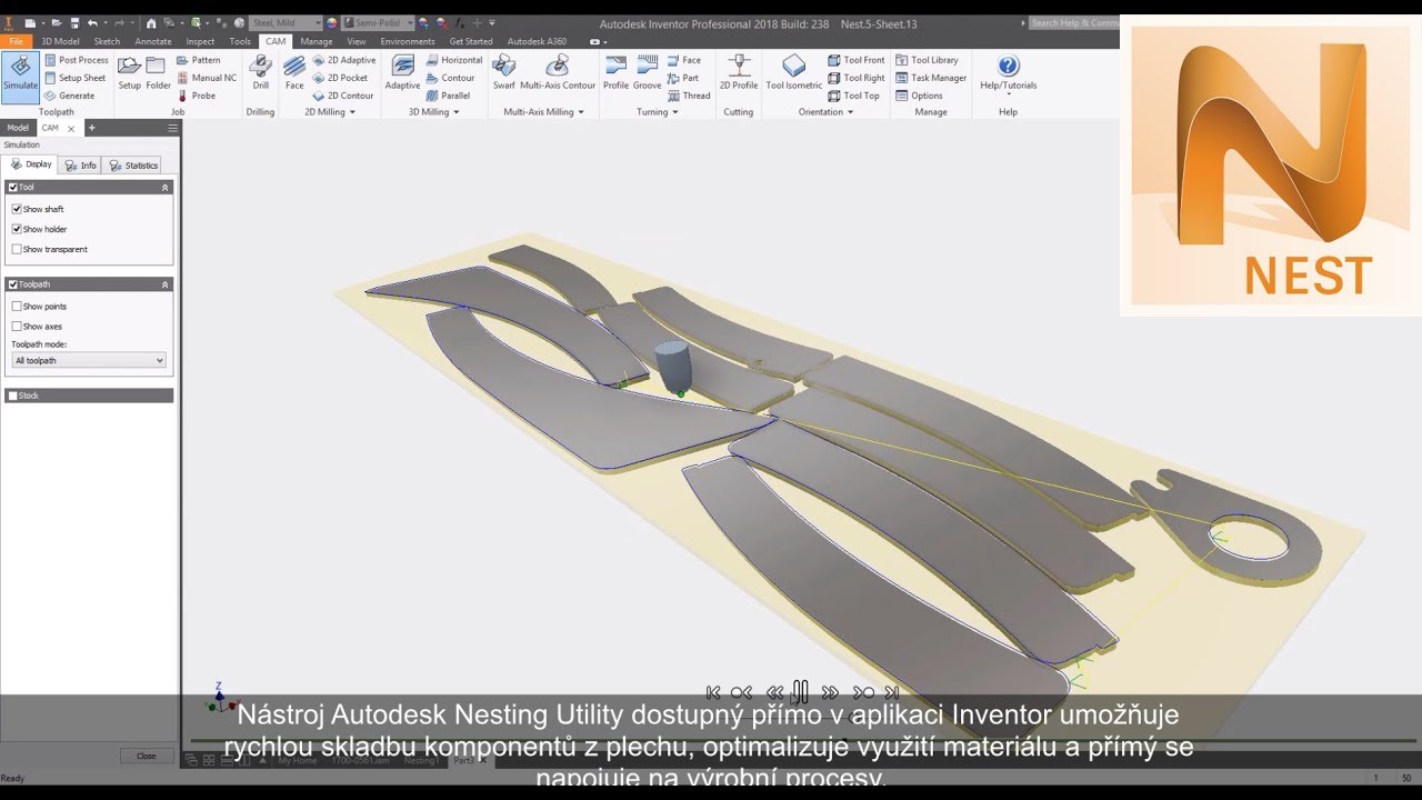 Inventor Nesting Utility - optimalizace skladby - YouTube