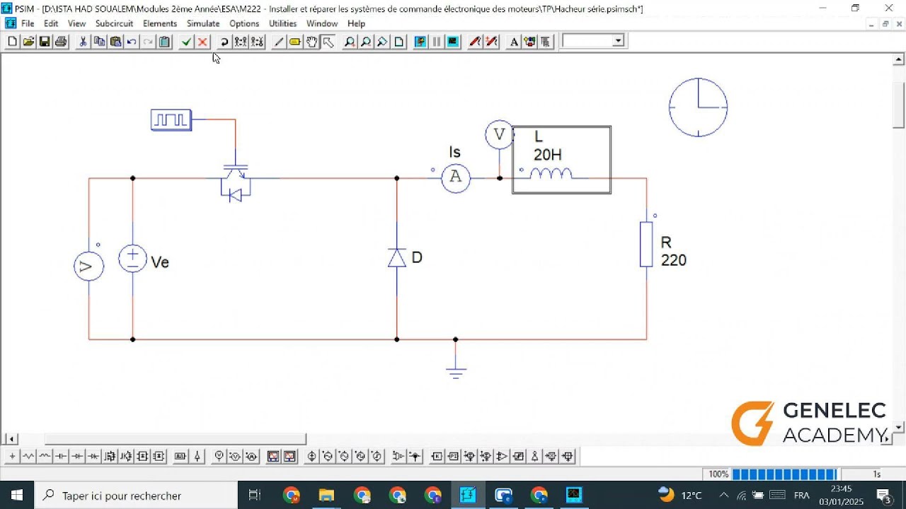 Hacheur Série avec Charge RL - Simulation sur le logiciel PSIM ...