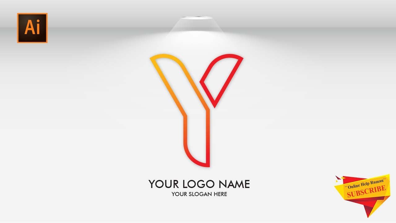 Letter Y Logo Design | Illustrator Tutorial | How to make logo design ...