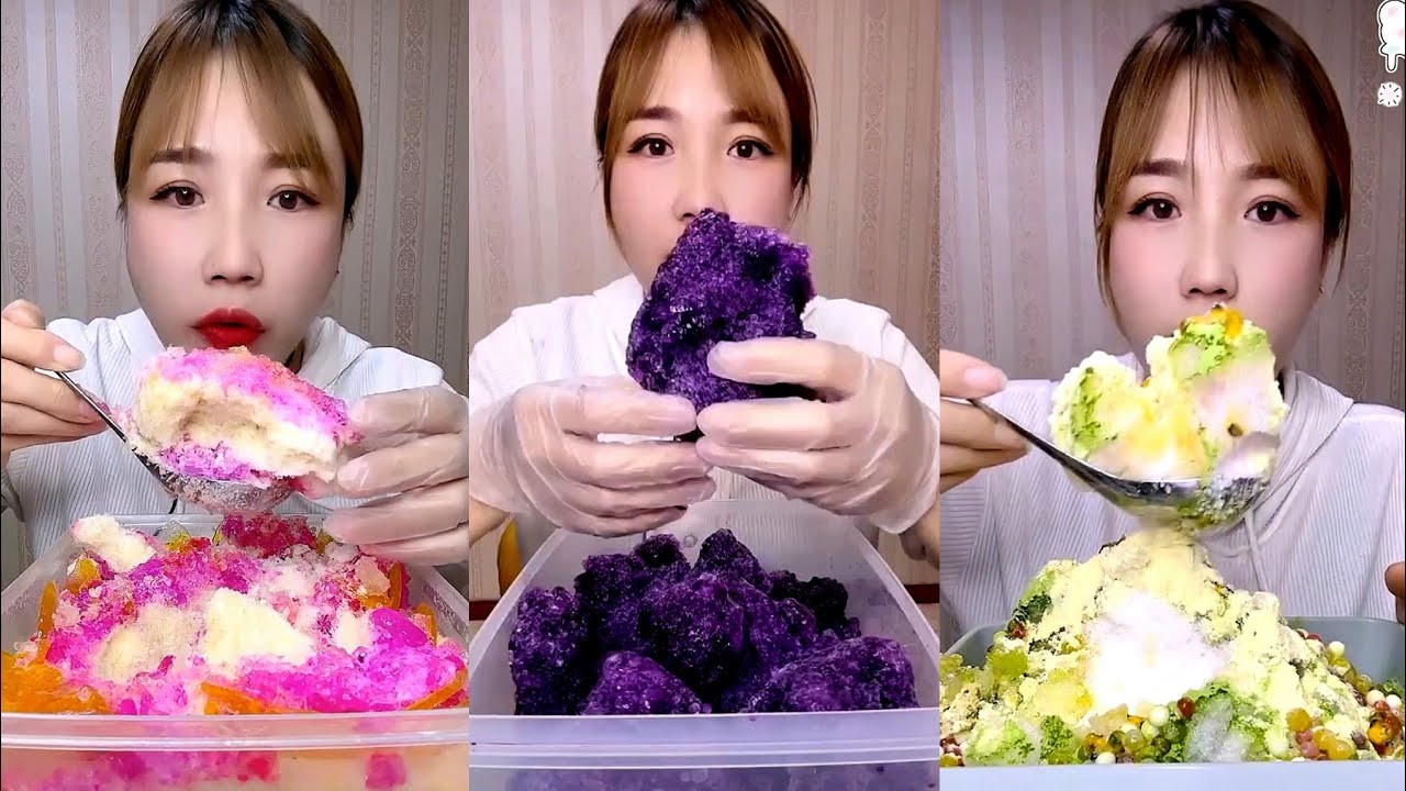 ASMR SHAVED ICE EATING / ICE EATING - YouTube